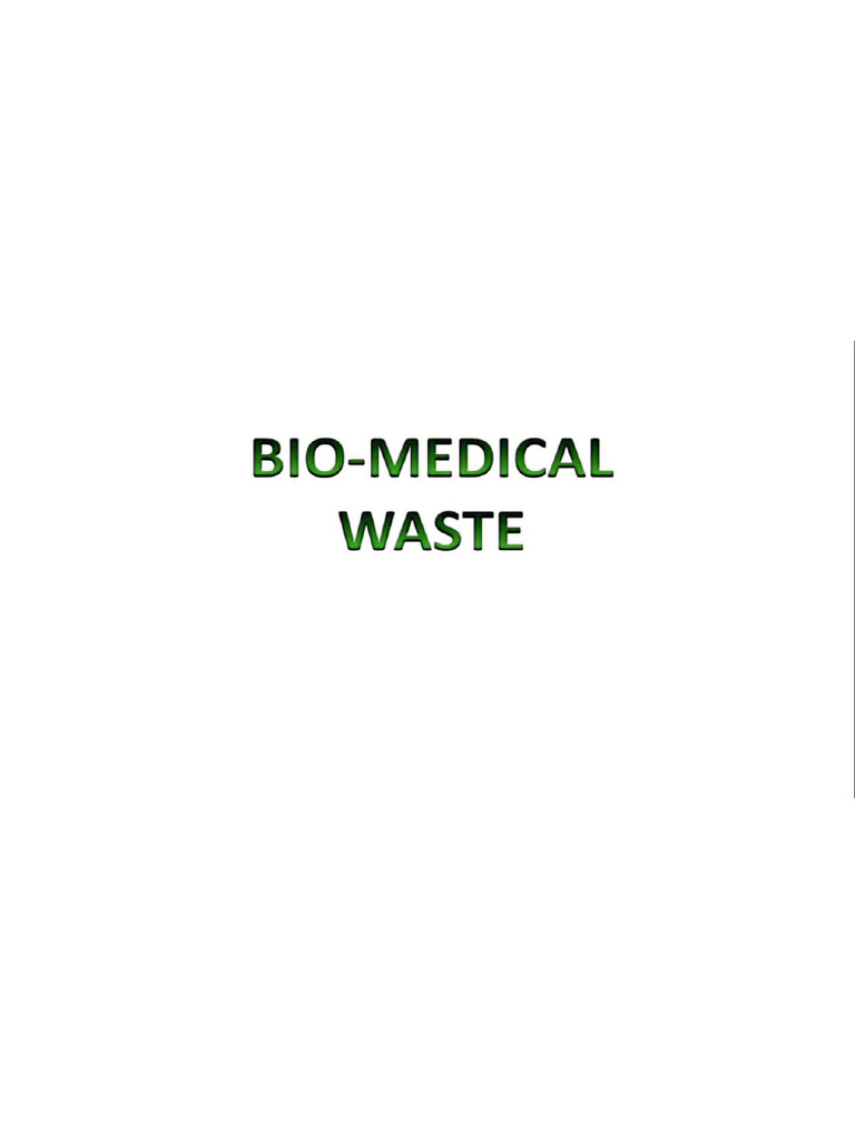 Biomedical Waste | PDF