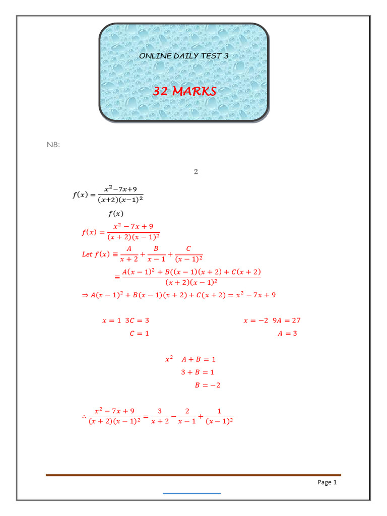 Partial Fractions and Curve Analysis | PDF | Mathematical Objects | Mathematics
