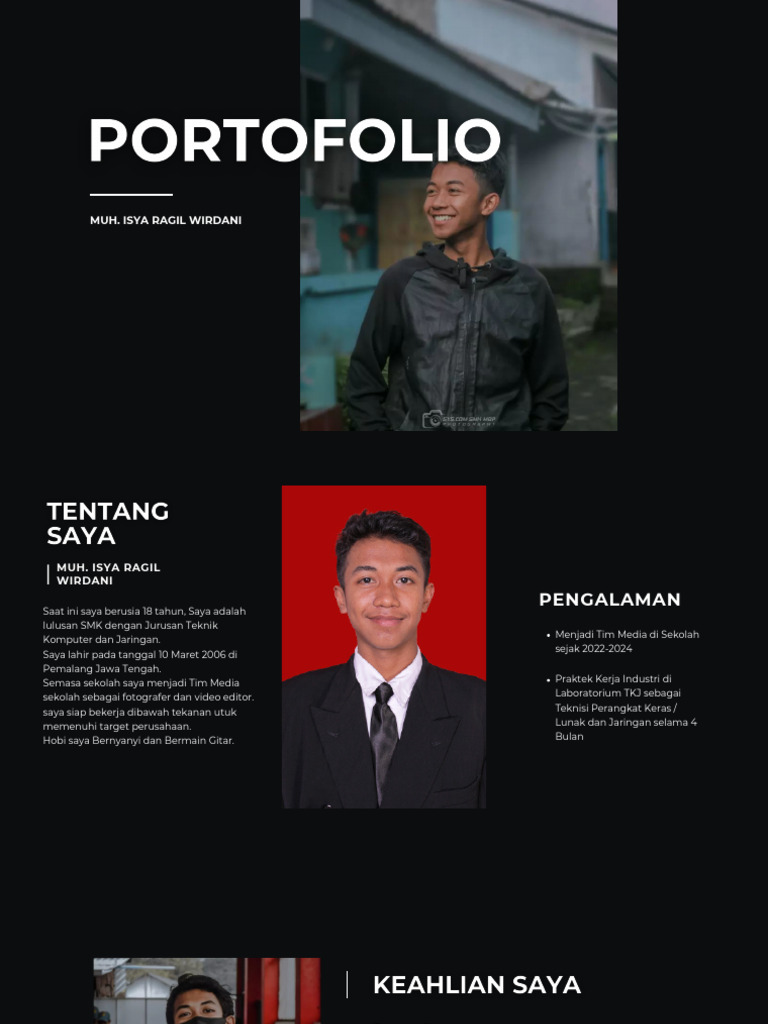 Hitam Putih Simpel Minimal Desain Portfolio Presentation | PDF