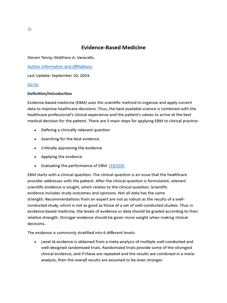 Ebm Introduction | PDF | Evidence Based Medicine | Randomized ...