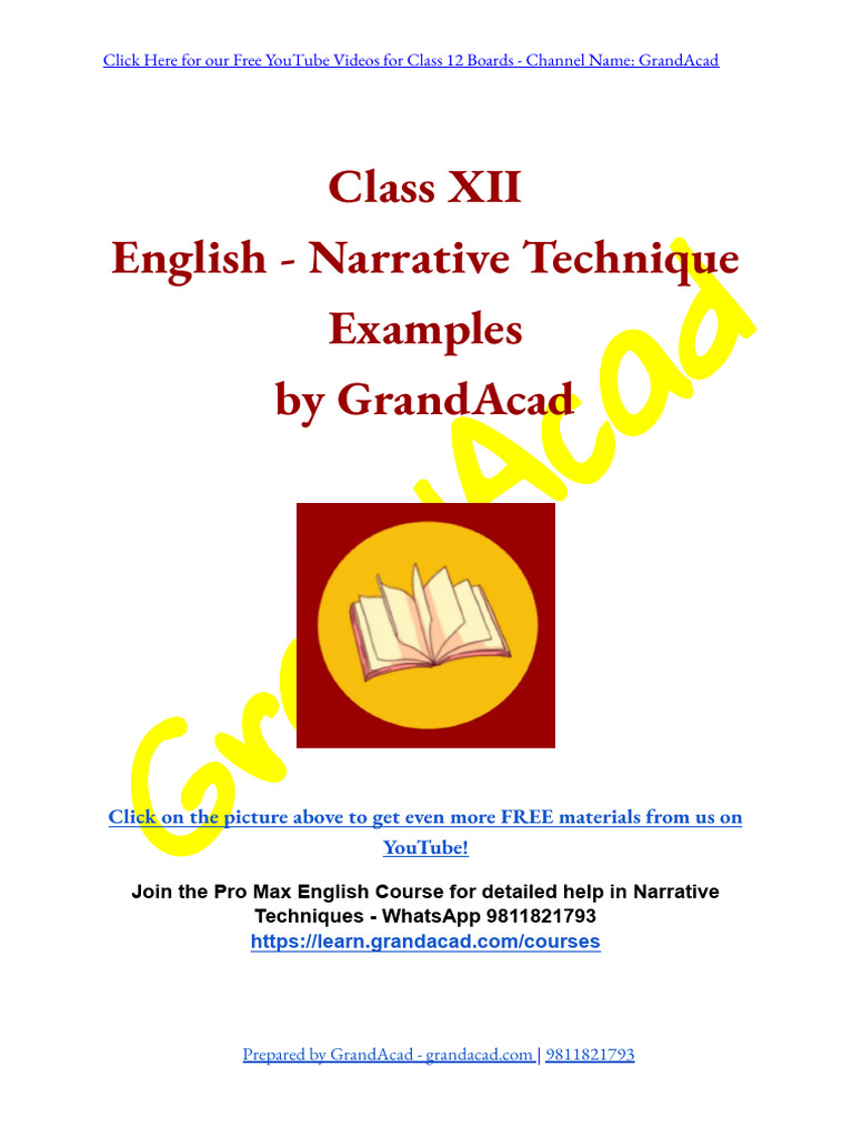 Narrative Techniques - GrandAcad - Master PDF | PDF | Narration | Irony