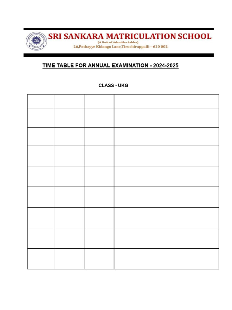 UKG Annual Exam 2024-25 | PDF