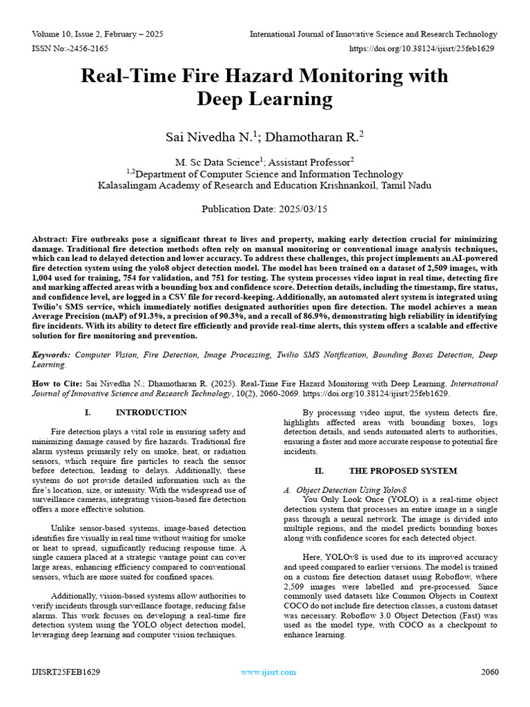 Real-Time Fire Hazard Monitoring With Deep Learning | PDF | Accuracy ...
