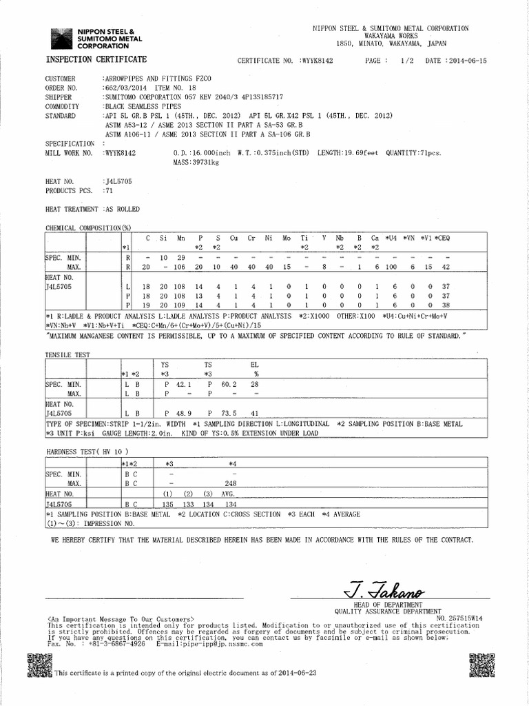 MTC NSSMC-16-Sch-Std-Sumitomo-MTC | PDF