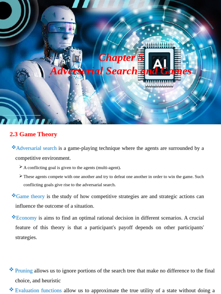 CH 5 Adversarial Search | PDF | Economics Of Uncertainty | Algorithms ...