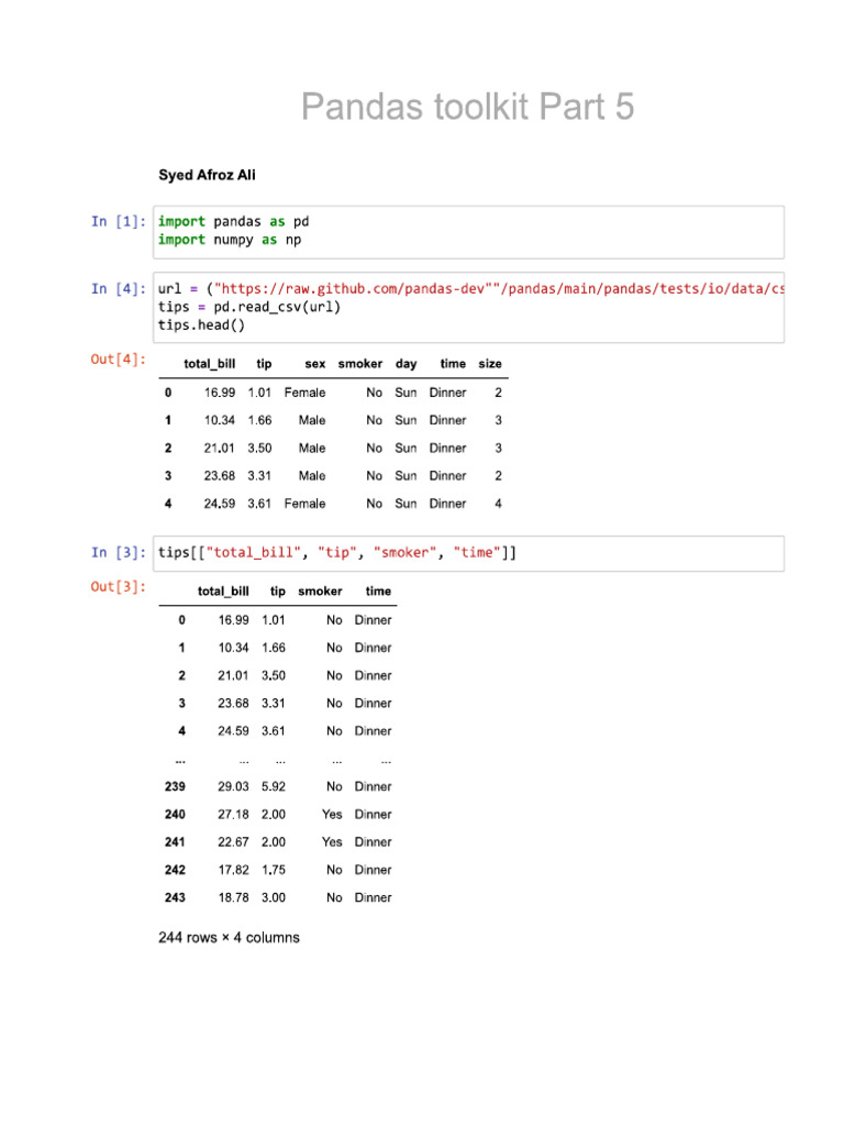 Pandas Toolkit-4 | PDF