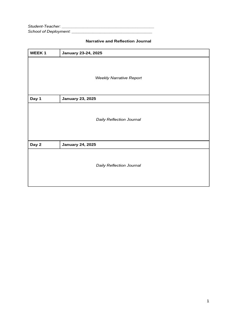 Daily Weekly Journaling | PDF