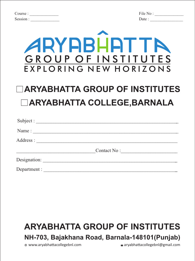 Aryabhatta Group of Institutes Overview | PDF