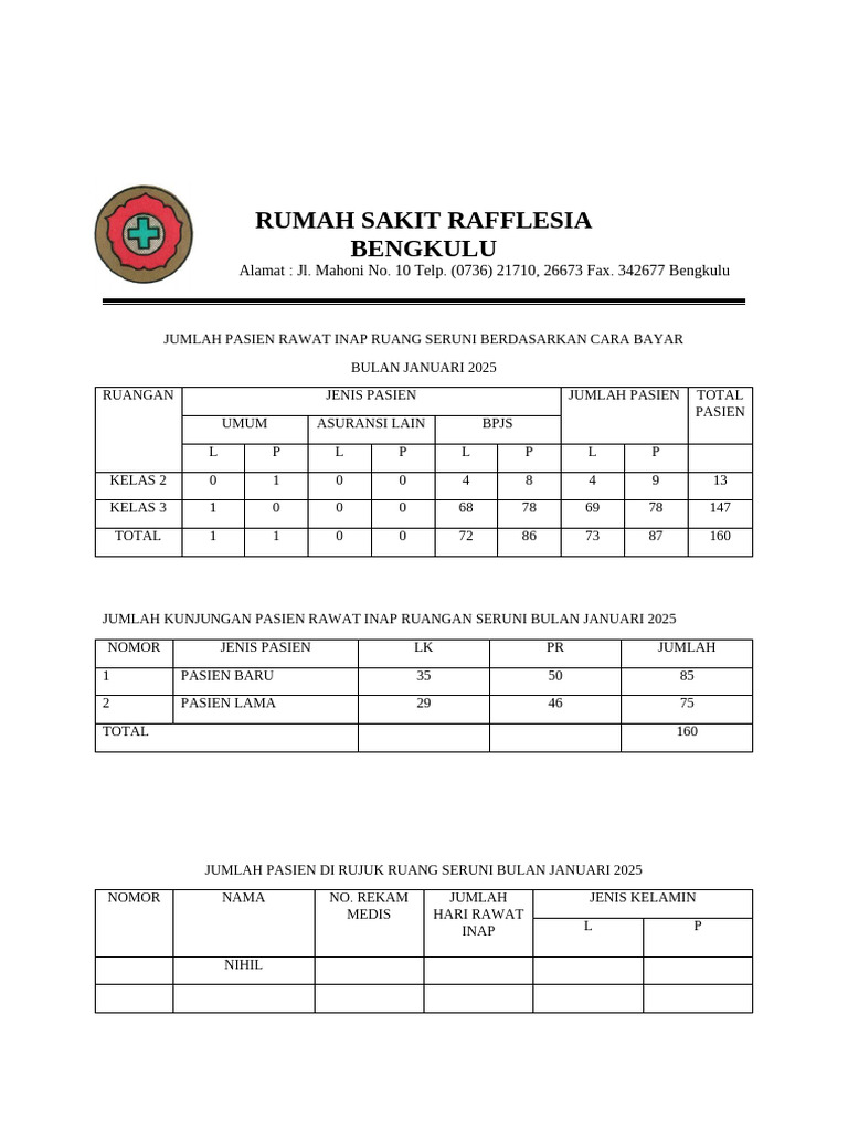 Laporan Bulanan Seruni Januari 2025 | PDF