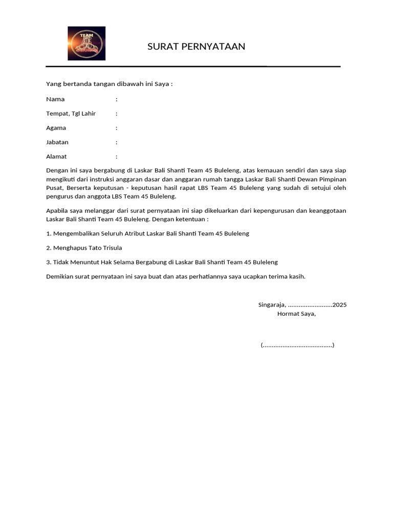 Surat Pernyataan | PDF