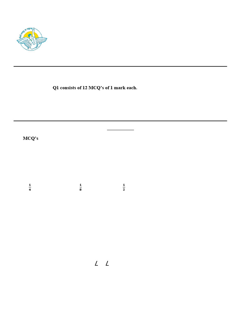 BBPS Class 8 Maths Sample Paper 2024-25 | PDF | Area