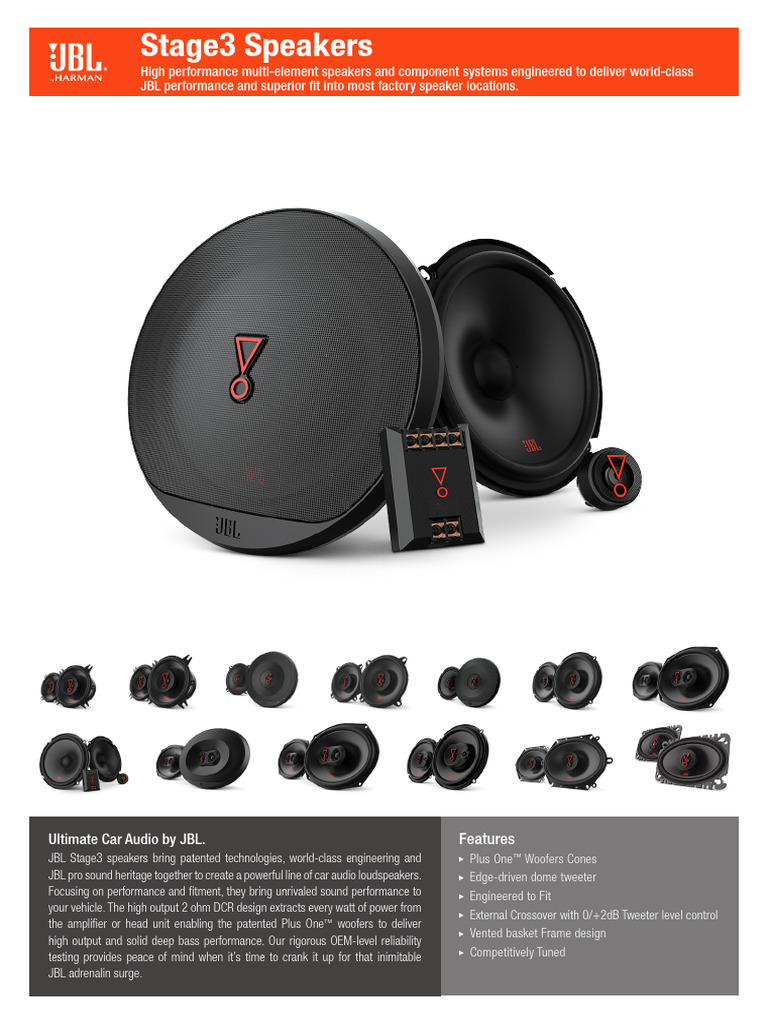 JBL - Stage3 - Speakers - Spec - Sheet - English (USA ONLY) | PDF ...