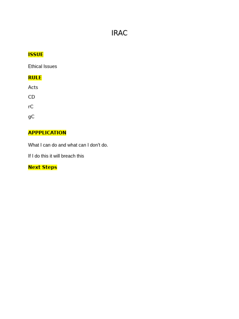 IRAC Format | PDF