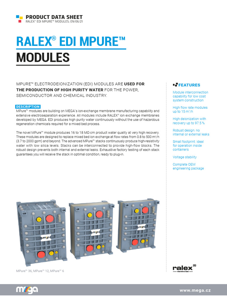 MEGA MPure36 Stack Datasheet | PDF | Materials | Physical Sciences