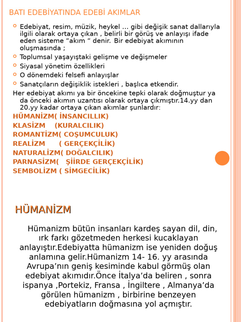Bati Edebiyatinda Edebi Akimlar | PDF