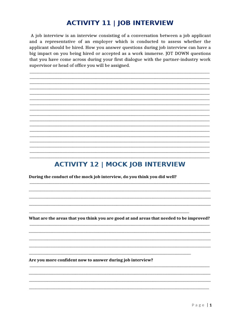 PORTFOLIO Work Immersion | PDF | Job Interview | Teachers