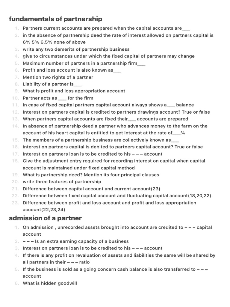 Fundamentals of Partnership Accounting | PDF | Partnership | Goodwill ...