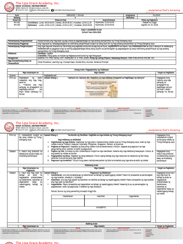 q1w4 DLP Filipino 9 Miss Herlene | PDF