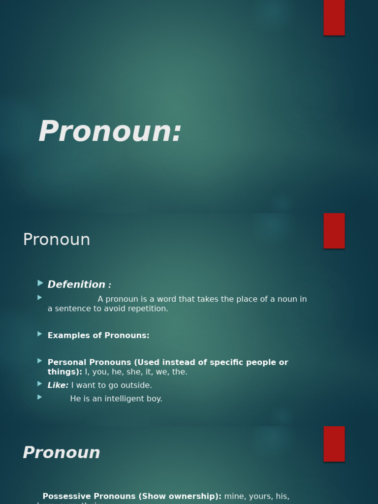 Understanding Pronouns and Their Types | PDF