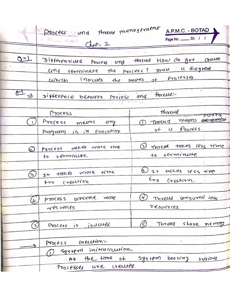 Os-Chap-2 Process and Thread Management | PDF