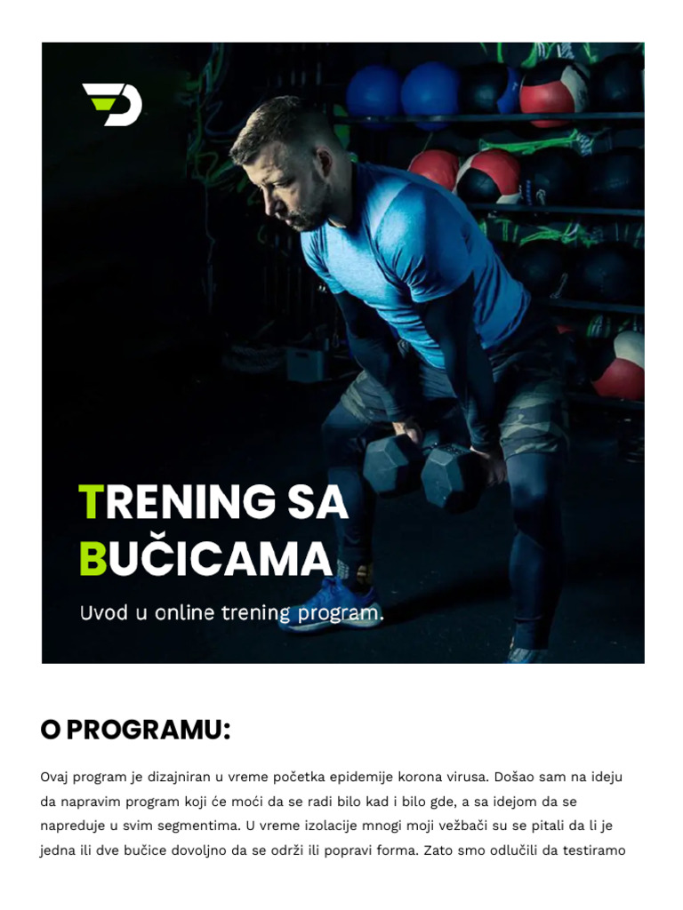 TRENING SA BUCICAMA Uvod U Online Trening Program | PDF