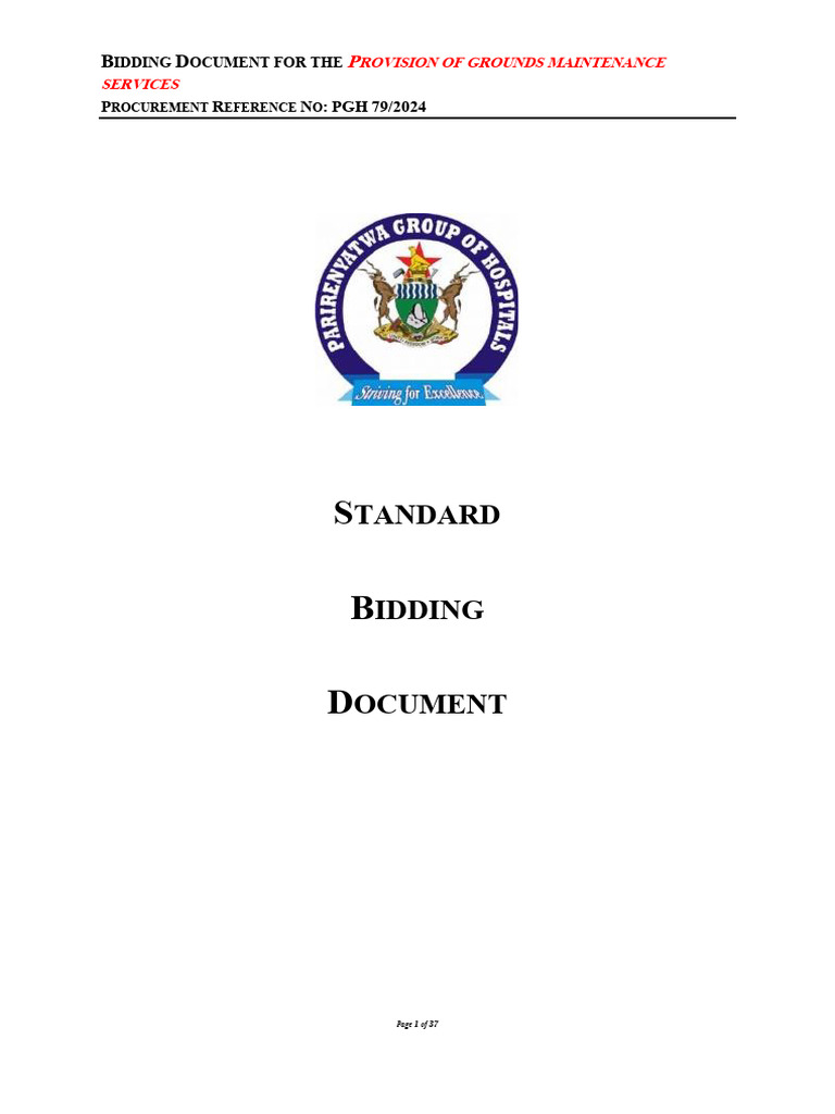 PGH 79 2024 New Bidding Doc Sept 2024 | PDF | Specification (Technical ...