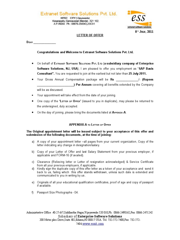 Sample - Offer Letter (1) | Justice | Crime & Justice | Free 30-day ...