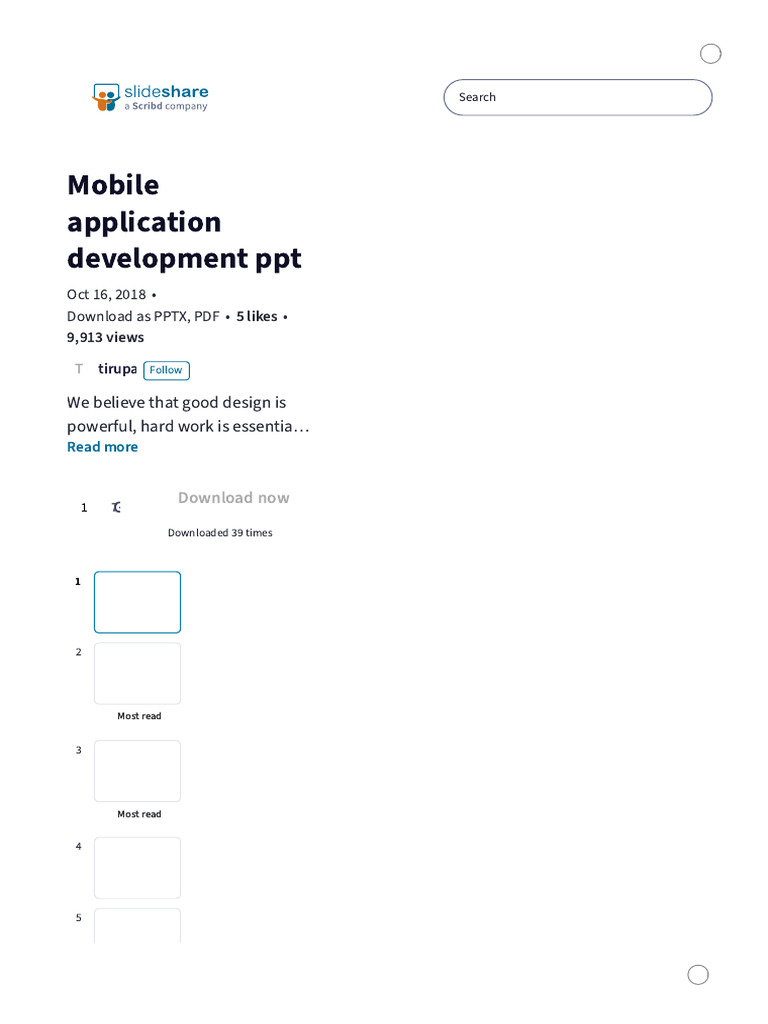 Mobile Application Development PPT | PDF
