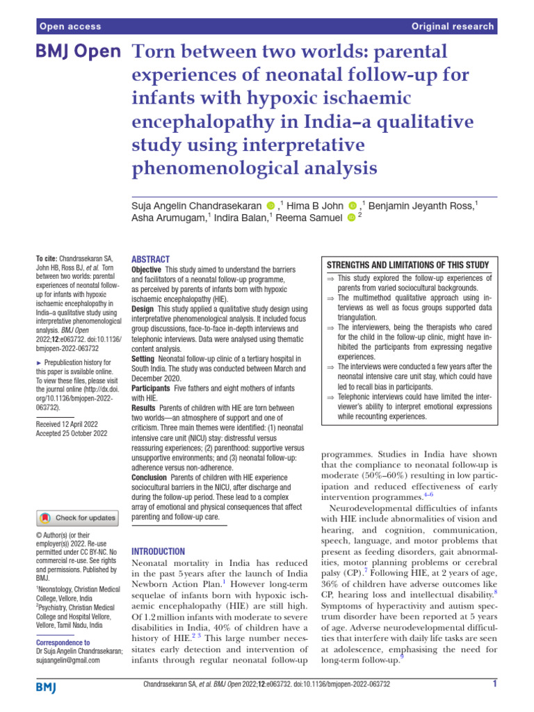 Torn between two worlds parental experiences of neonatal follow-up for ...