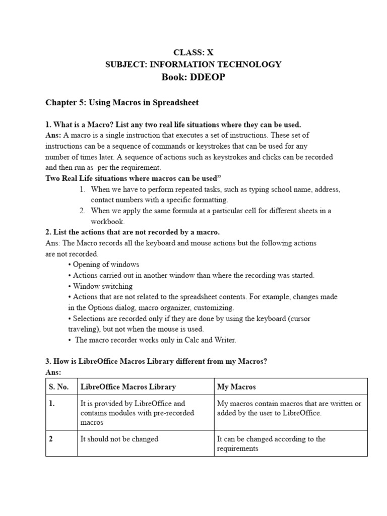 Using Macros in Spreadsheets Guide | PDF | Macro (Computer Science ...