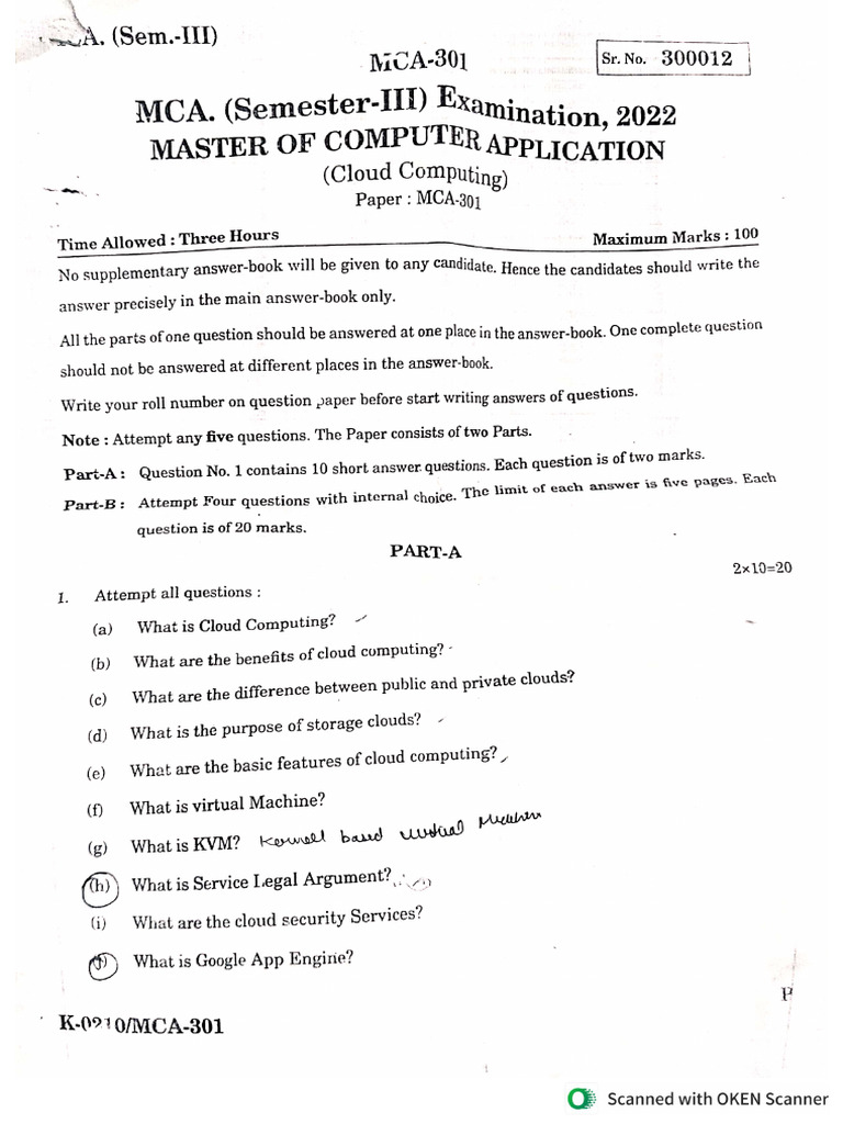 MCA III Sem papers 2021 n 2022 | PDF