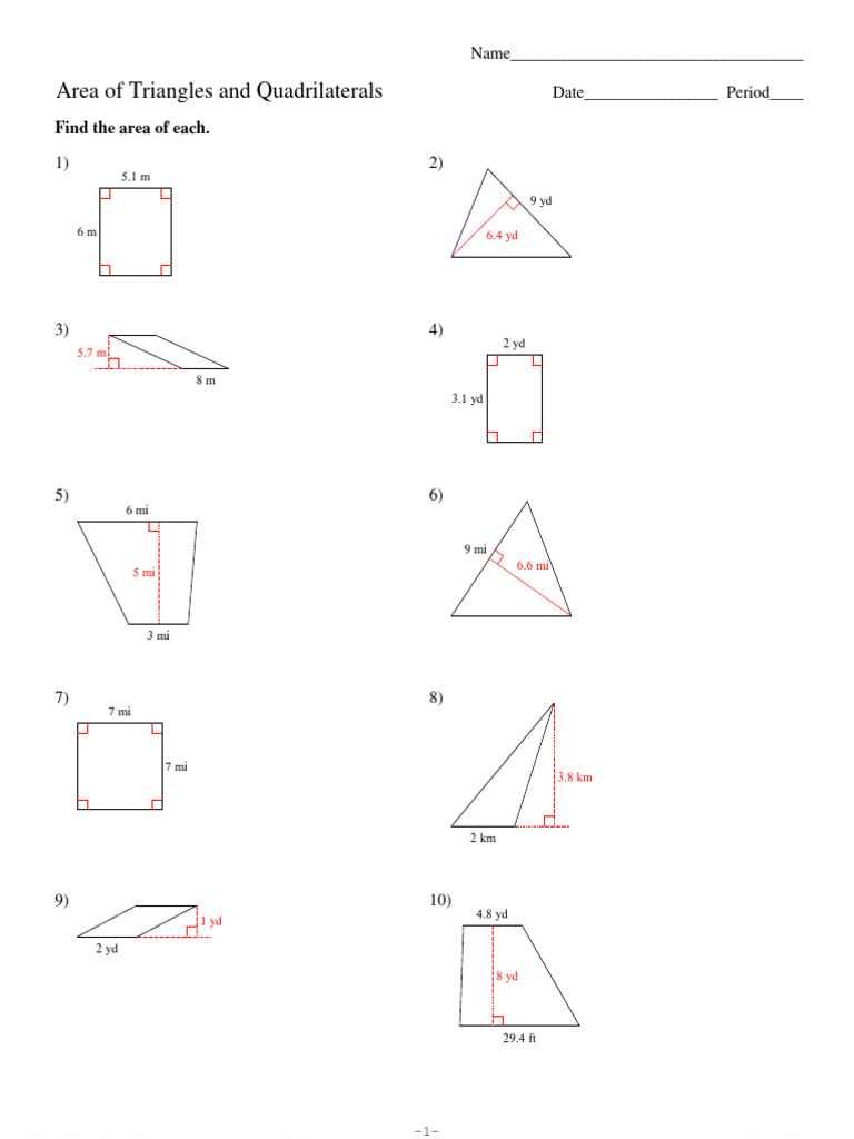 6-Area of Triangles and Quadrilaterals | PDF | Area | Mathematical Concepts
