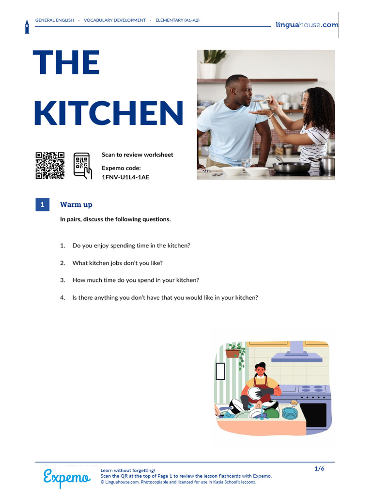 The Kitchen British English Student A1 A2 | PDF | Kitchen | Food And Drink