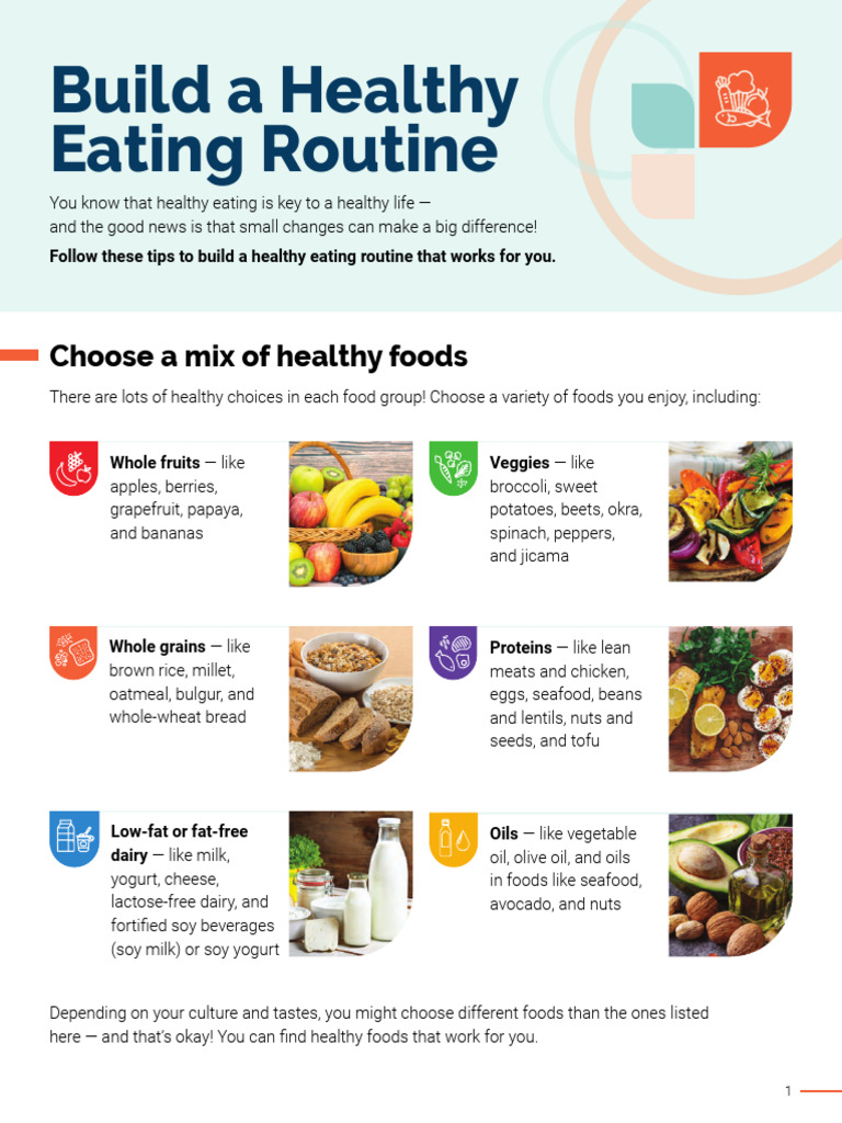 Build A Healthy Eating Routine Author Office of Disease Prevention and ...