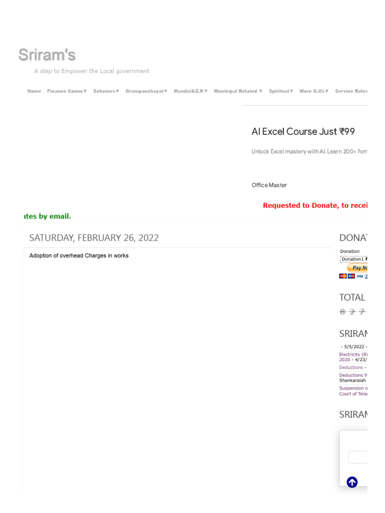 Sriram'S - Adoption of Overhead Charges in Works | PDF | Value Added Tax | Government Of India