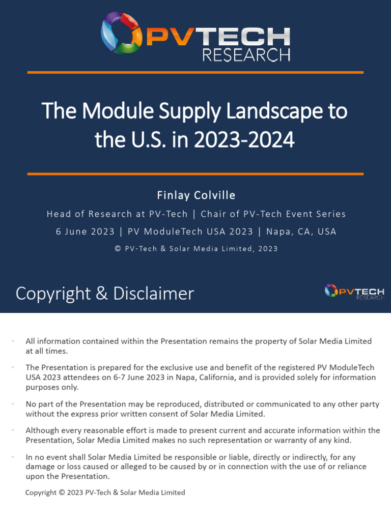 Colville - PV ModuleTech USA 2023 - 6 June 2023 - SHARE | PDF ...