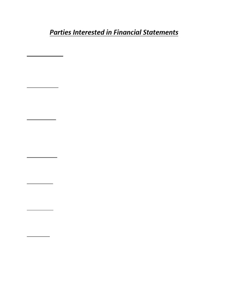 Parties Interested in Financial Statements | PDF