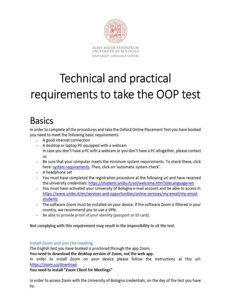 OOP Test Requirements and Instructions | PDF | Personal Computers ...