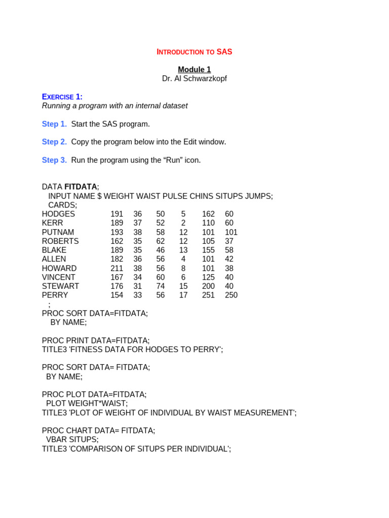 G01SASIntroduction (Part1) | PDF | Chart | Sas (Software)