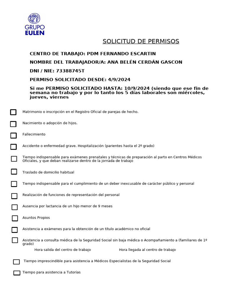 Solicitud Permisos Oficiales | PDF