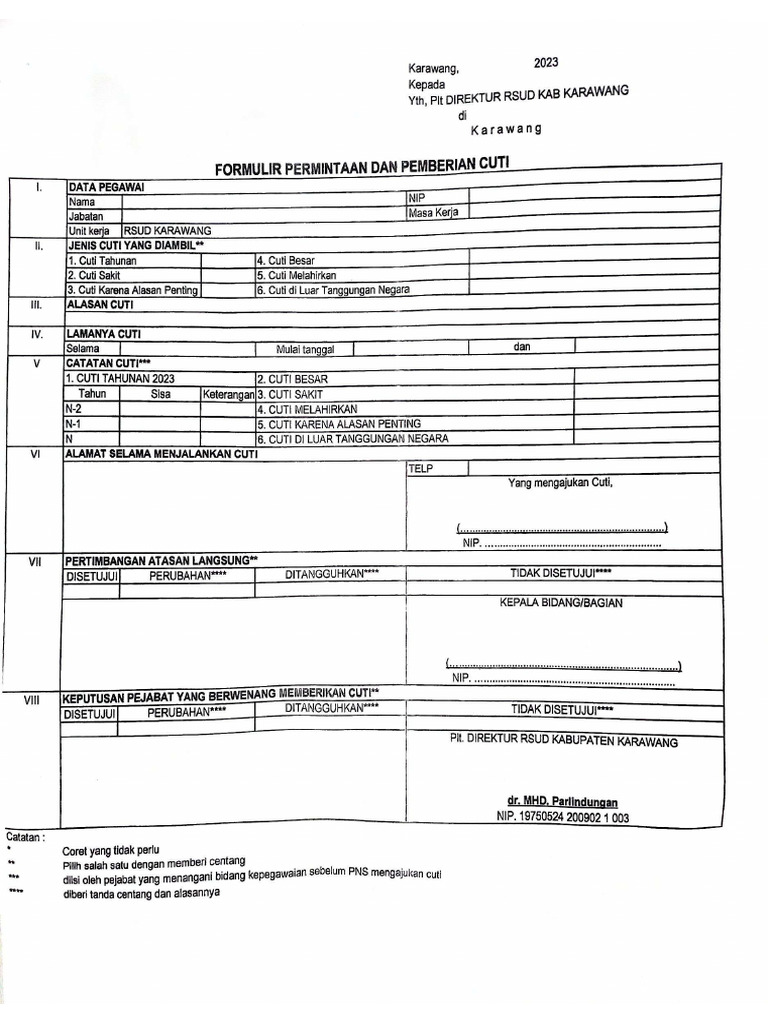 Form Cuti | PDF