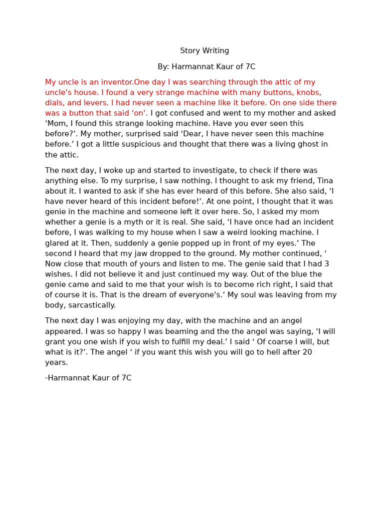 Harmannat Kaur 7C compétition English | PDF