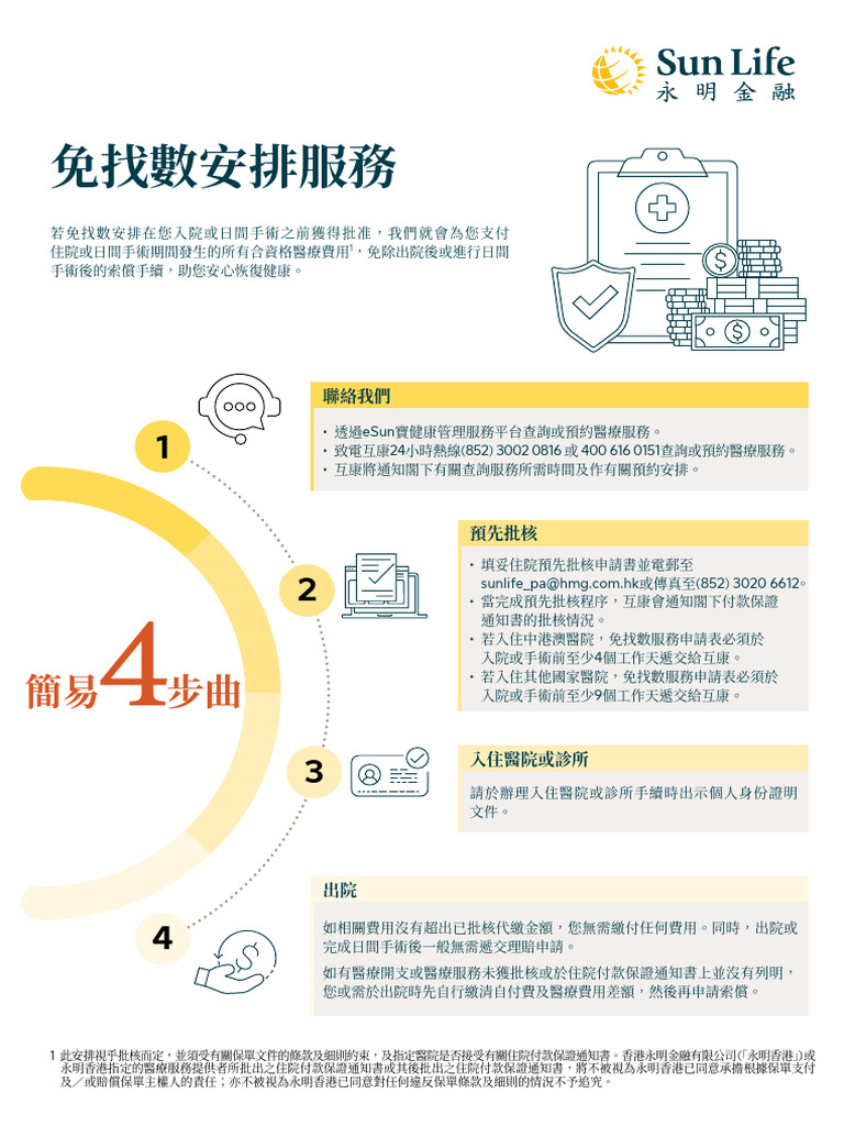 Sun Life Cashless Arrangement Leaflet Jan2024 TC | PDF