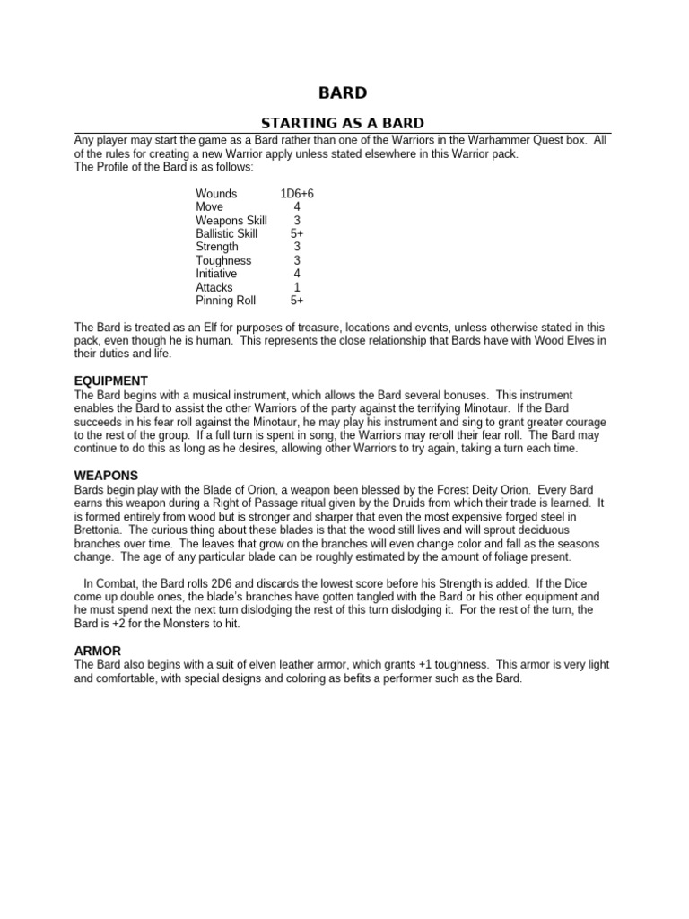 bard | PDF | Elf (Dungeons & Dragons) | Elves In Fiction