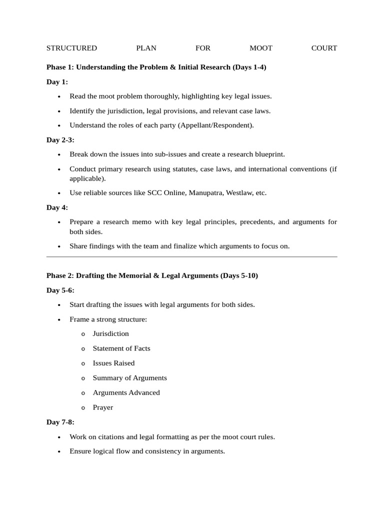 STRUCTURED PLAN FOR MOOT COURT | PDF | Environmental Protection ...