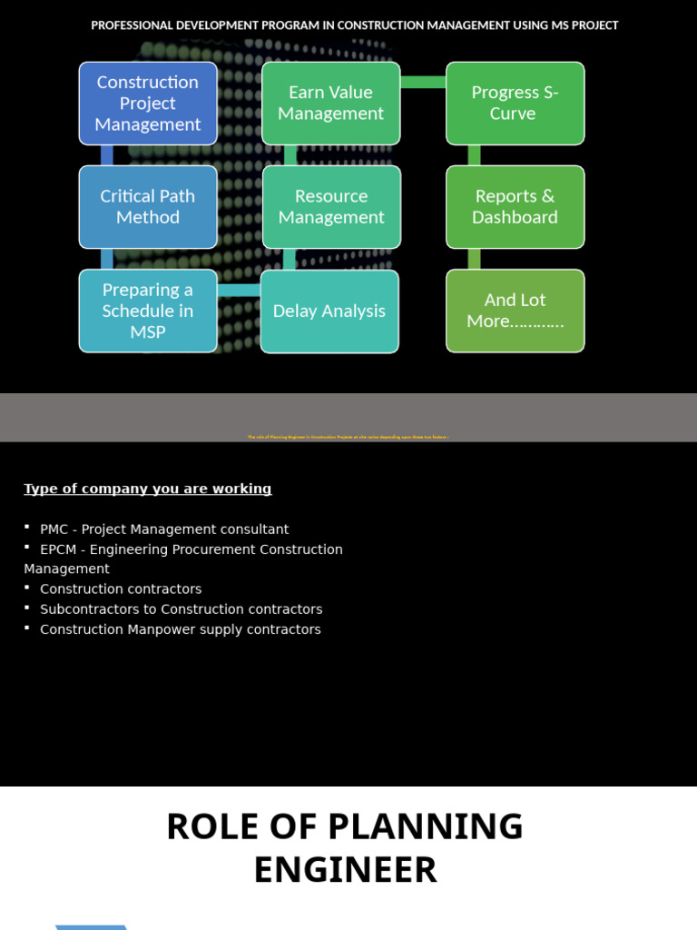 Planning Engineer Responsibilities in Projects | PDF