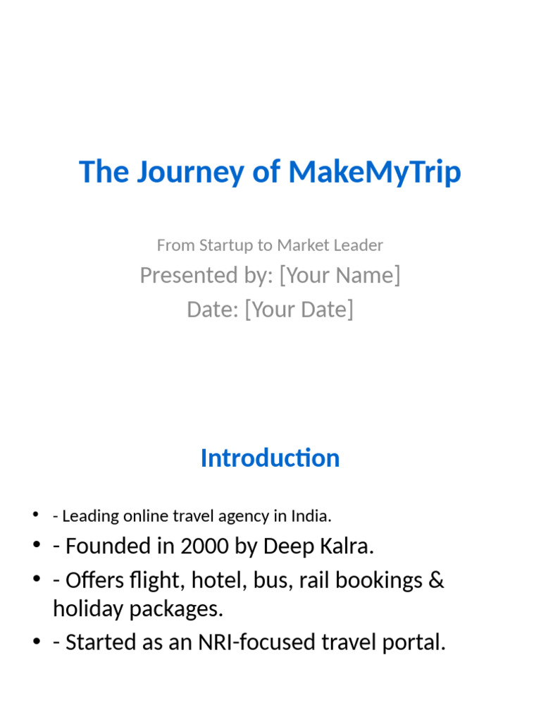 MakeMyTrip Journey Pro | PDF