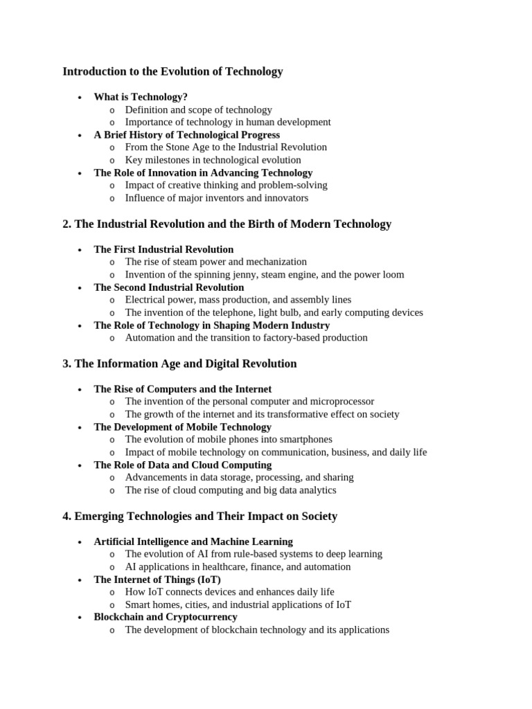 Evolution of Technology: Key Milestones | PDF | Internet Of Things ...