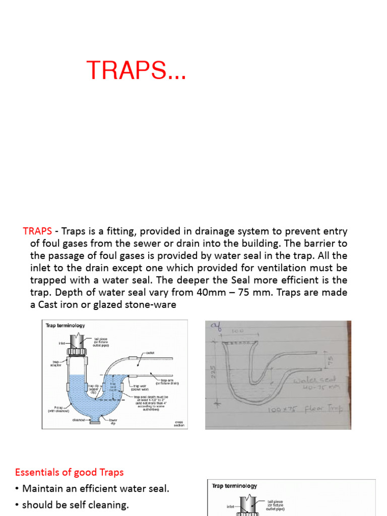 Types of Traps in Drainage Systems | PDF | Storm Drain | Sanitary Sewer