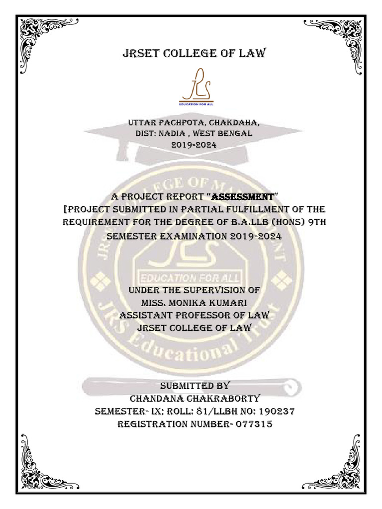 Assessment Front page | PDF